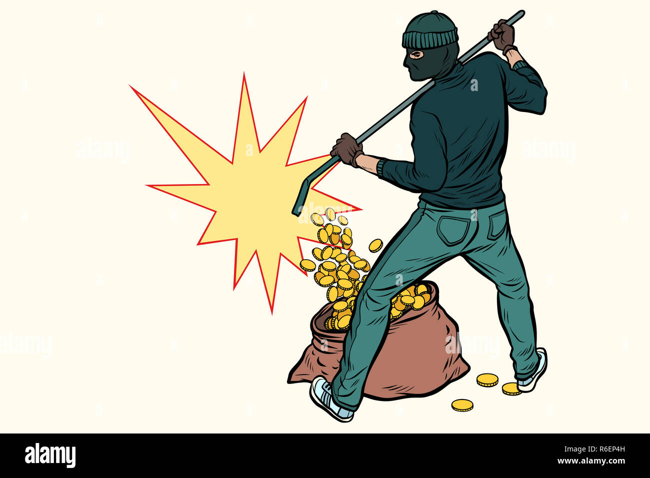 Bank robber comic hi-res stock photography and images - Alamy