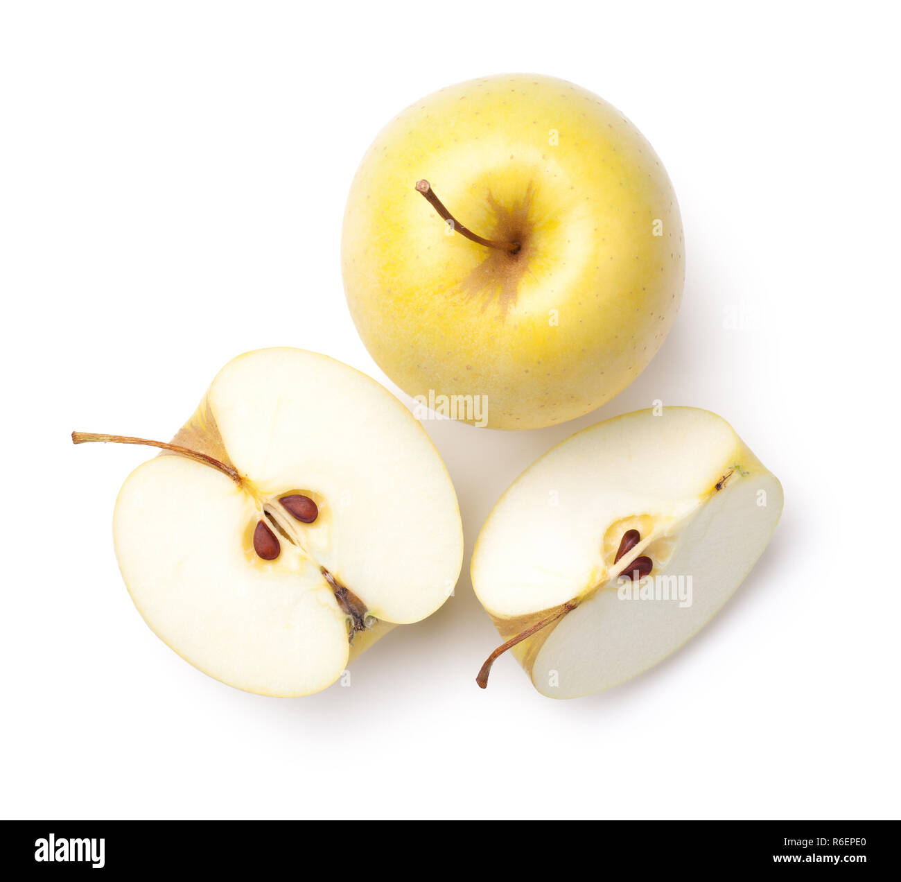 golden delicious apples isolated on white background Stock Photo - Alamy