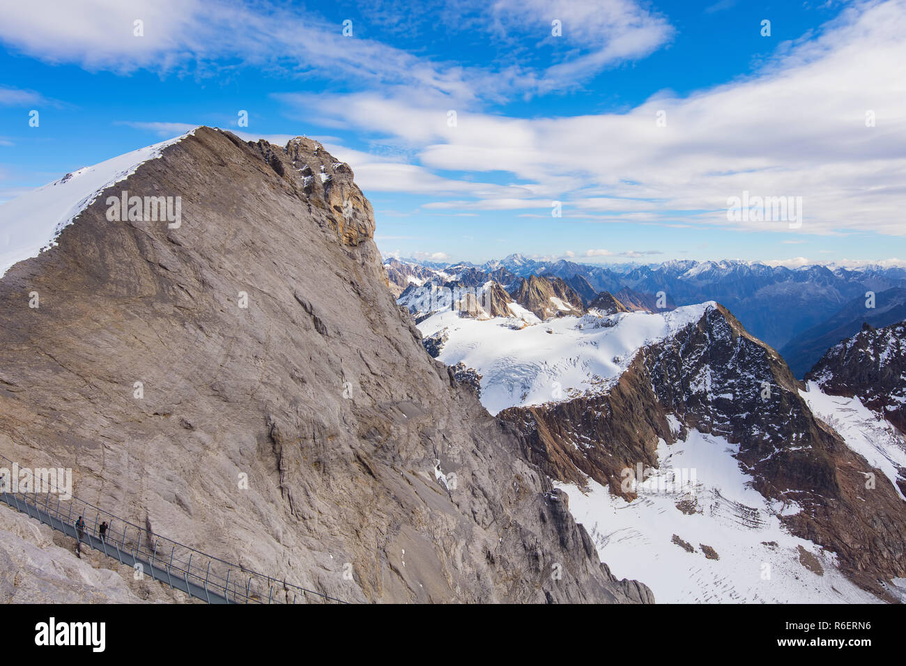 View from the top Mt. Titlis in Switzerland at the middle of October ...