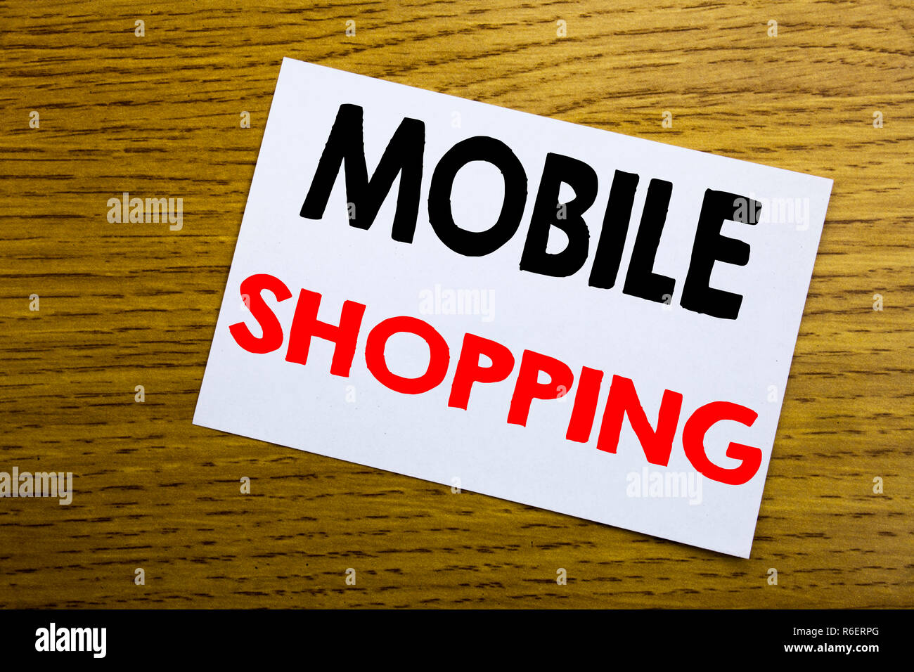 Mobile Shopping. Business concept for Cellphone online order written on ...