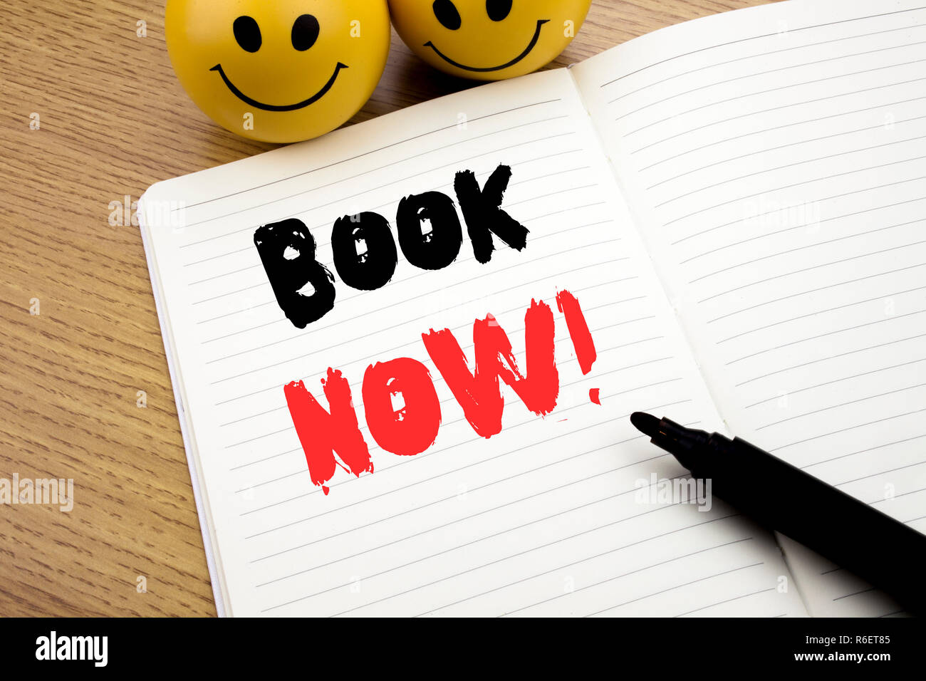 Handwritten text caption showing Book Now. Business concept writing for ...