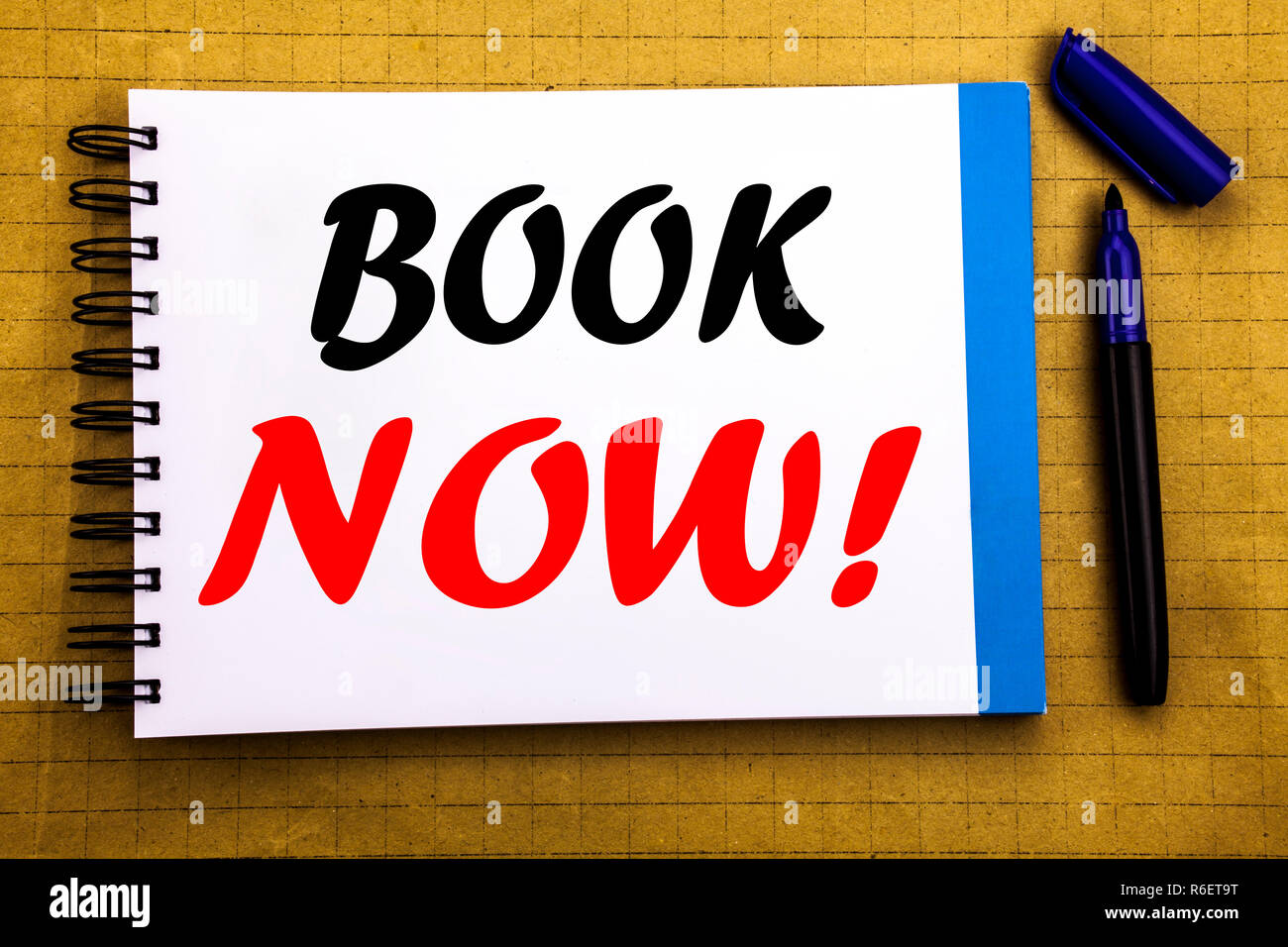 Book Now. Business concept for Reservation Booking Written on notepad ...