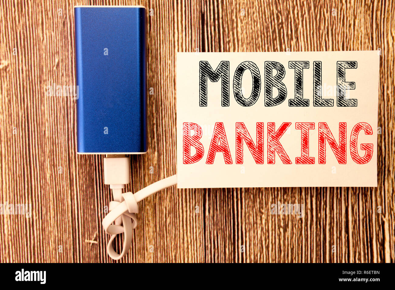 Conceptual hand writing text caption inspiration showing Mobile Banking ...