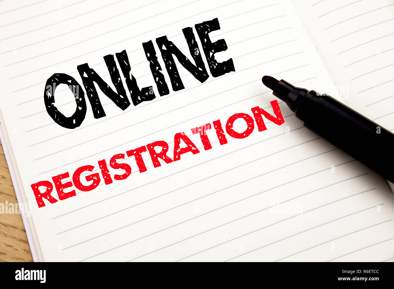 Online Registration. Business concept for Internet Login written on ...
