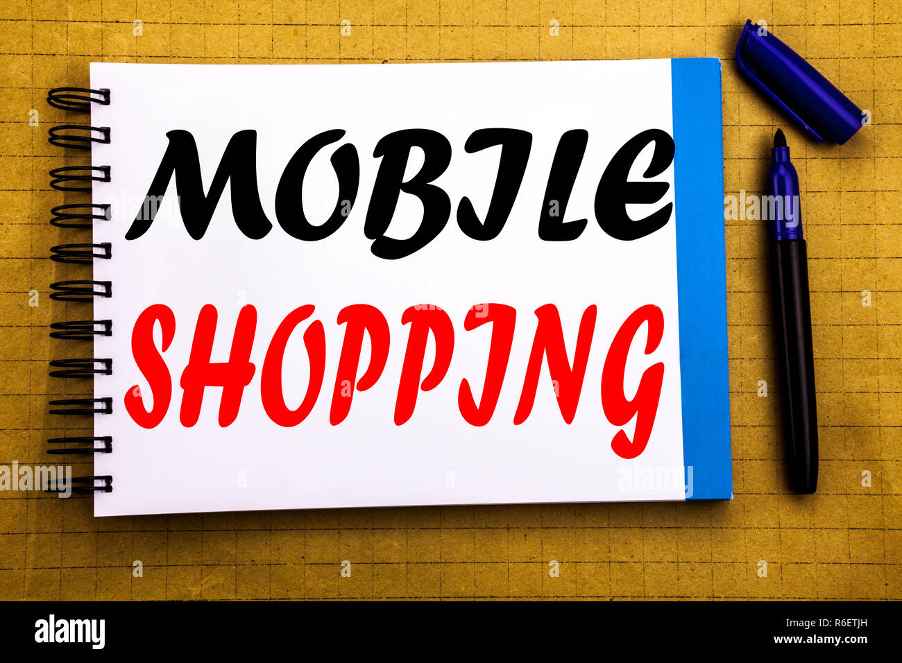 Mobile Shopping. Business concept for Cellphone online order Written on ...
