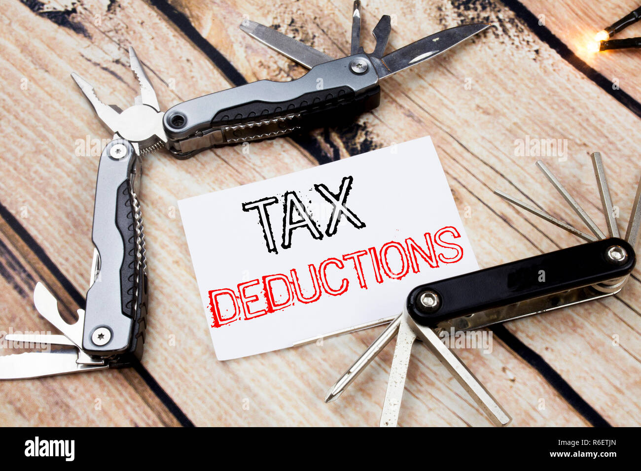 Conceptual hand writing text caption inspiration showing Tax Deductions ...