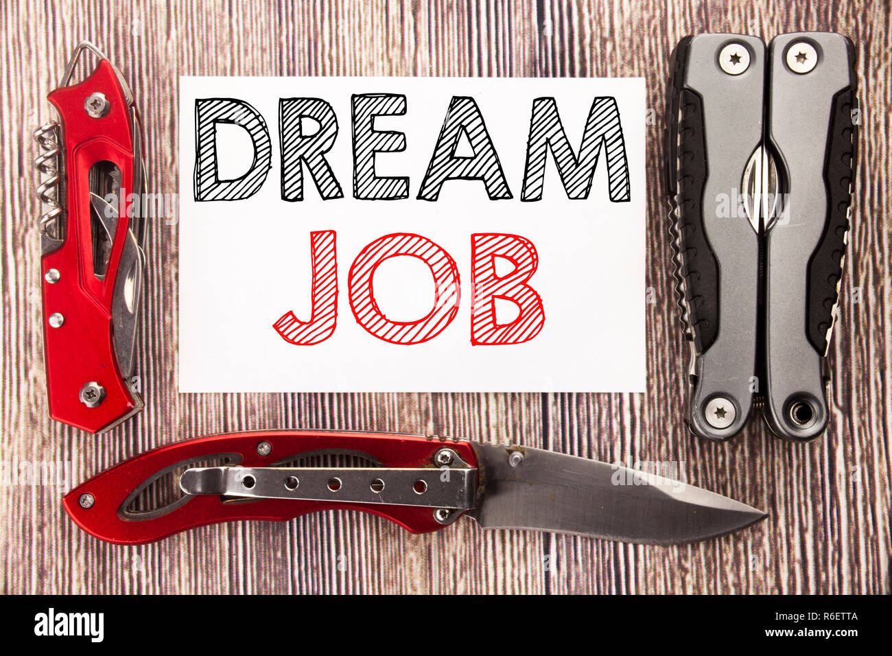 Conceptual hand writing text caption inspiration showing Dream Job ...