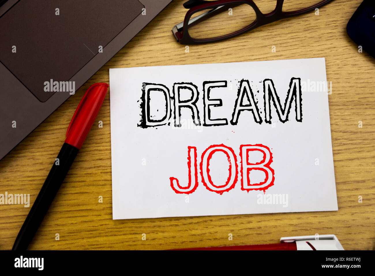 Handwriting Announcement text showing Dream Job. Business concept for ...