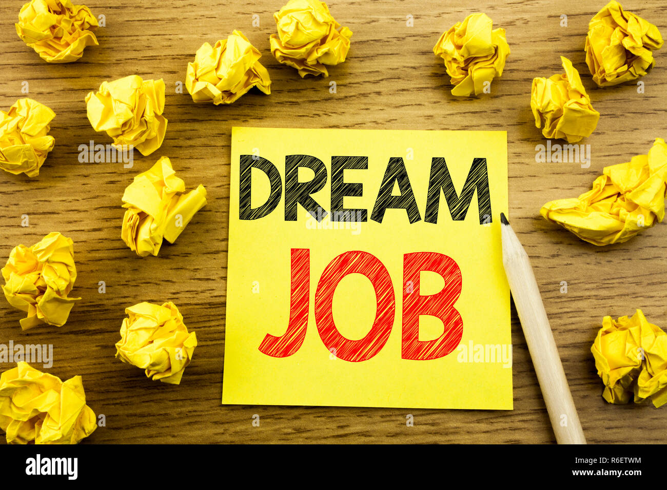 Word, writing Dream Job. Business concept for Dreaming about Employment ...