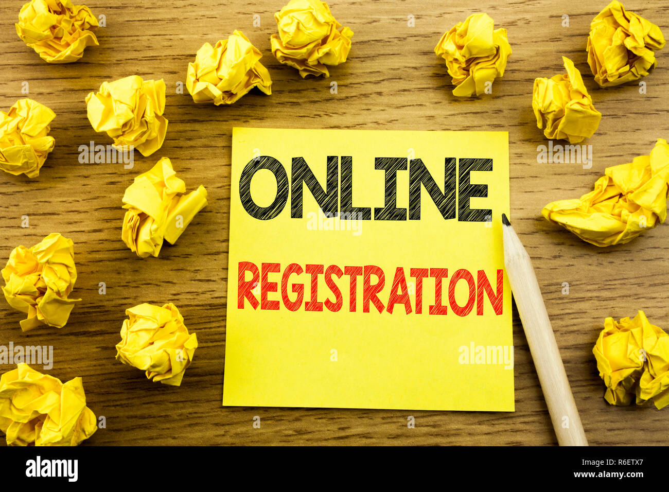 Word, writing Online Registration. Business concept for Internet Login ...