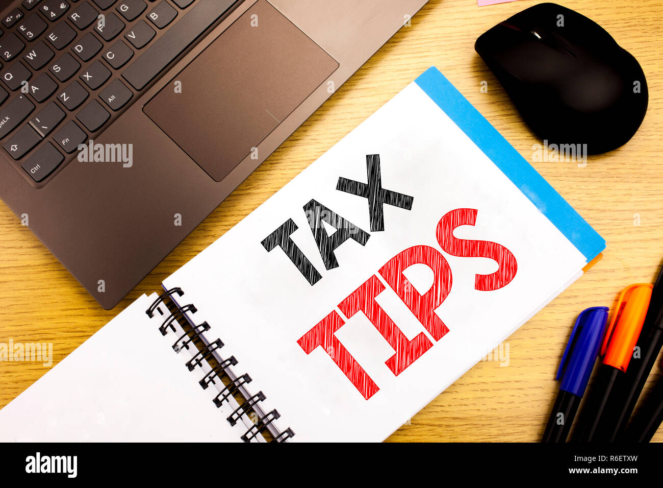 Handwritten text caption showing Tax Tips. Business concept writing for ...