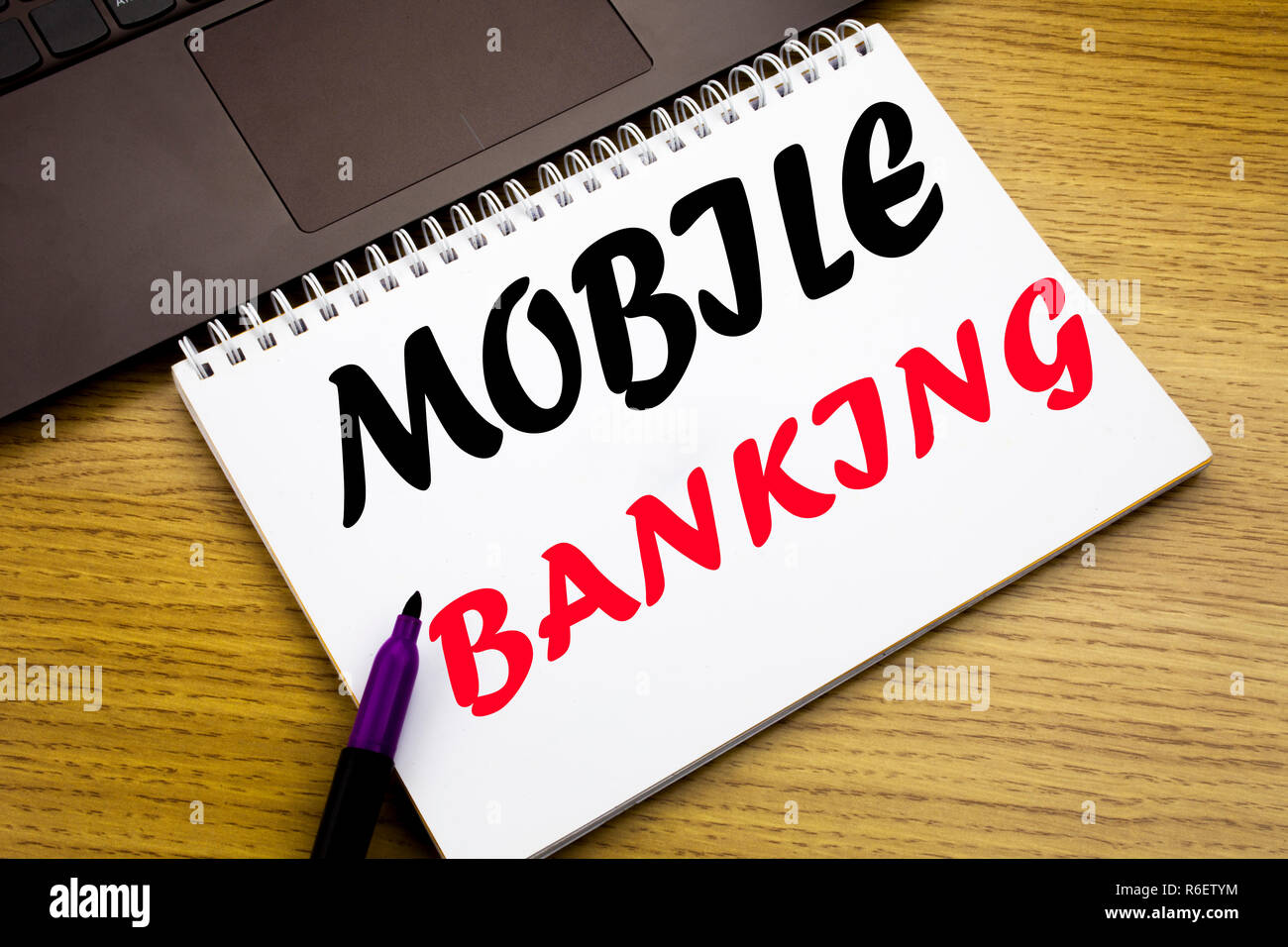 Hand writing text caption inspiration showing Mobile Banking. Business ...