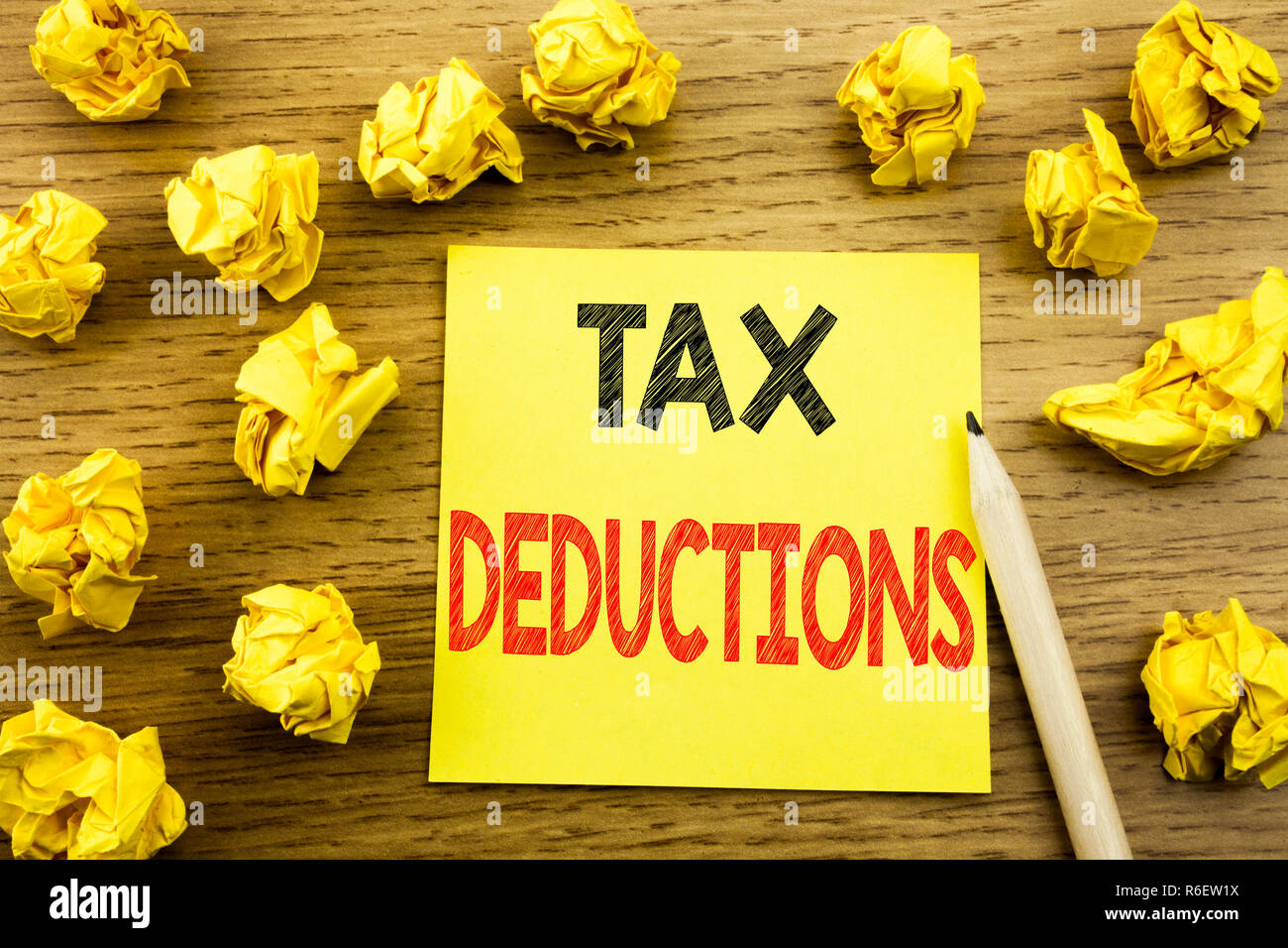 Word, writing Tax Deductions. Business concept for Finance Incoming Tax ...