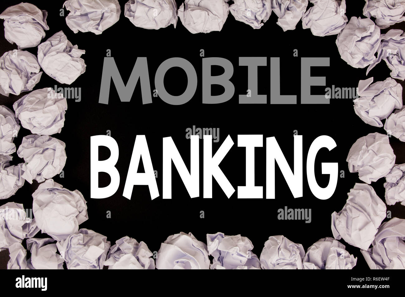 Word, writing Mobile Banking. Business concept for Internet Banking e ...