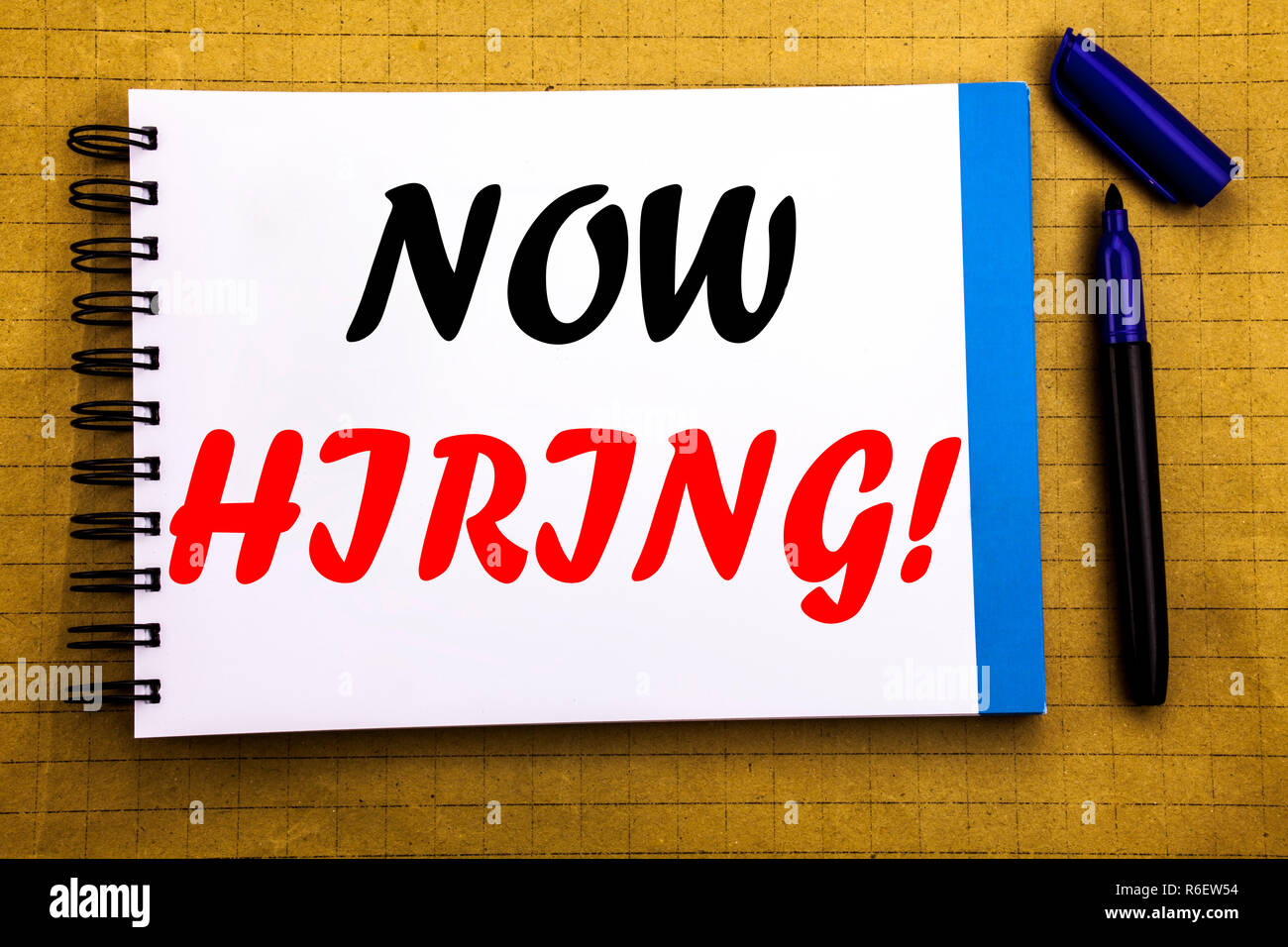 Now Hiring. Business concept for Hire Recruitment Written on notepad ...