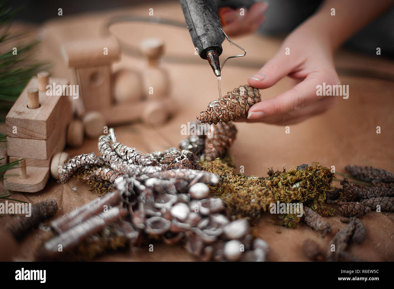 Glue wooden christmas tree gift hi-res stock photography and images - Alamy