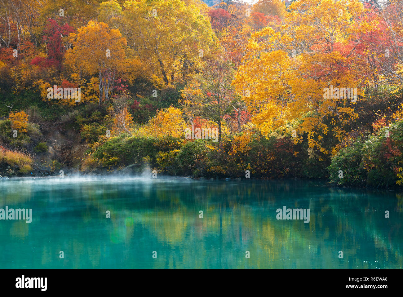 Autumn Onsen Lake Aomori Japan Stock Photo - Alamy