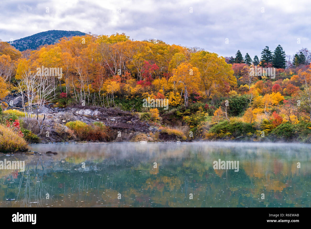 Autumn Onsen Lake Aomori Japan Stock Photo - Alamy