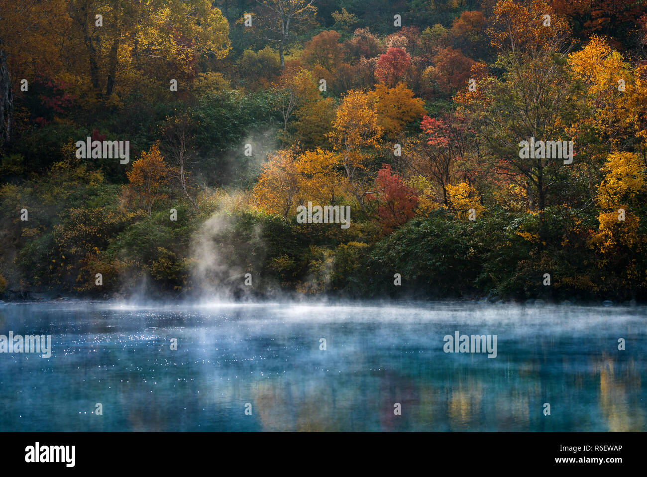 Autumn Onsen Lake Aomori Japan Stock Photo - Alamy