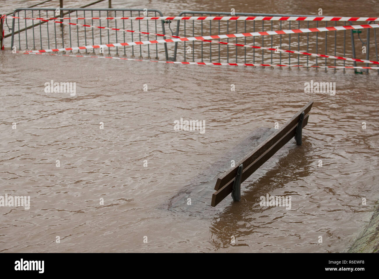 locked flooded bench Stock Photo - Alamy