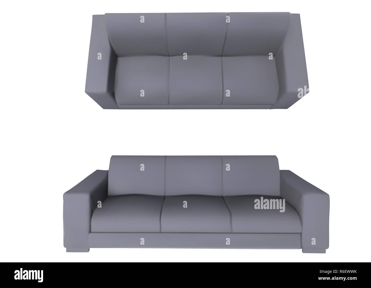 sofa, front and top view Stock Photo - Alamy