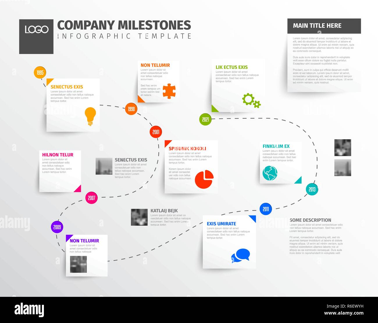 Vector Infographic timeline report template with icons and simple ...