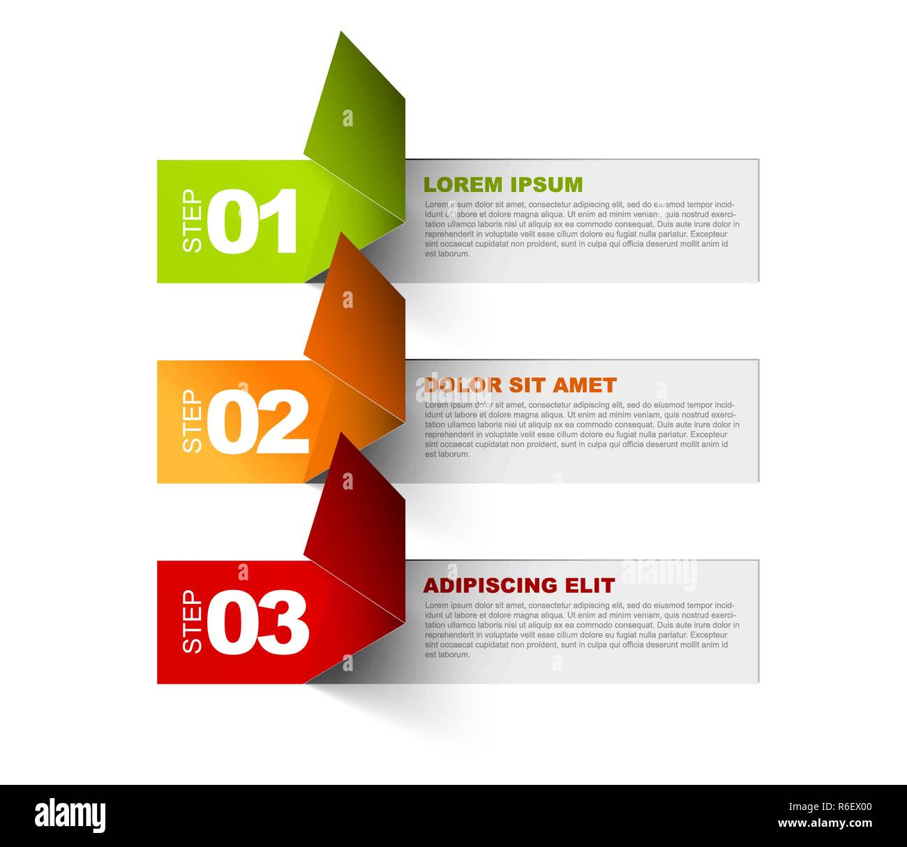 Vector Paper Progress template with three steps Stock Vector Image ...