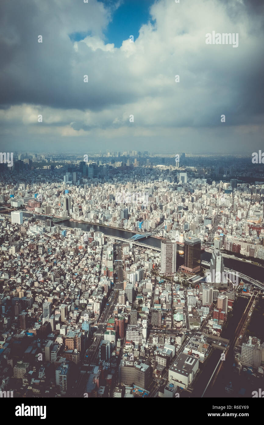 Tokyo city skyline aerial view, Japan Stock Photo - Alamy