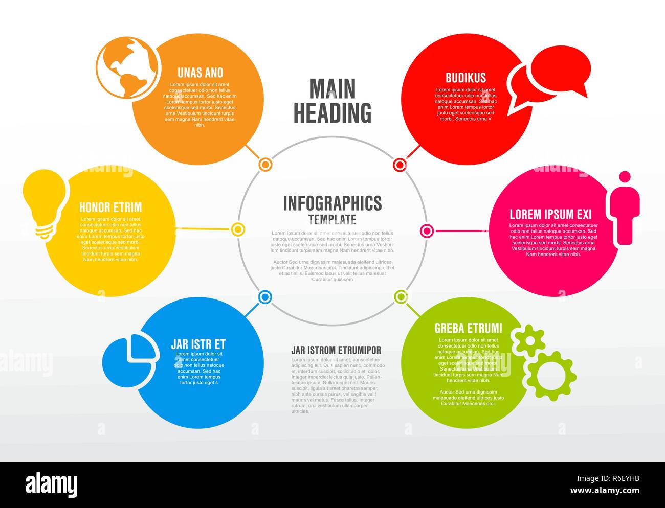 Vector Infographic diagram template made from lines and icons Stock ...