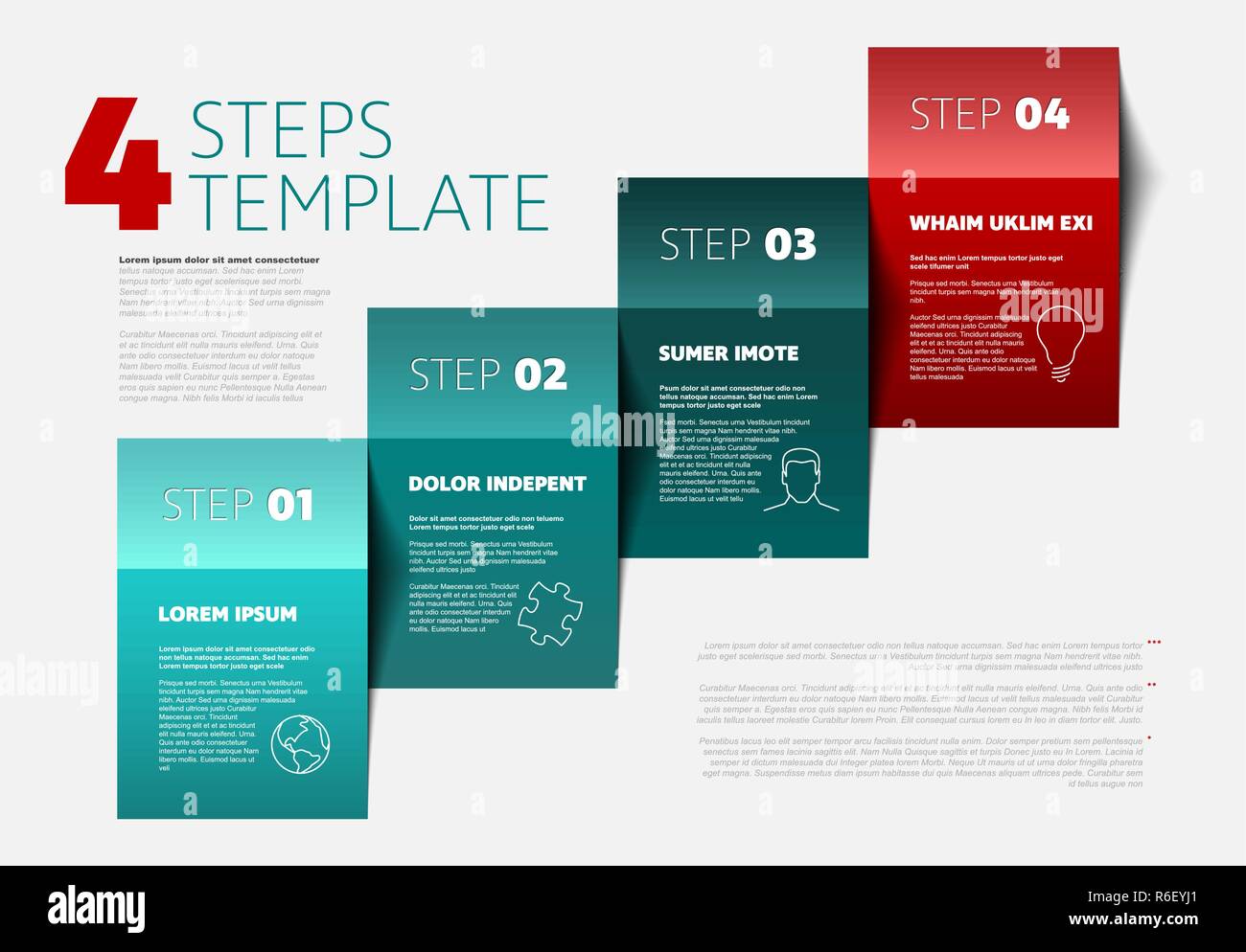 One two three four - vector paper progress steps template with ...