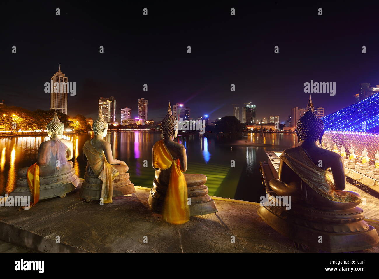 the skyline of colombo at night Stock Photo - Alamy