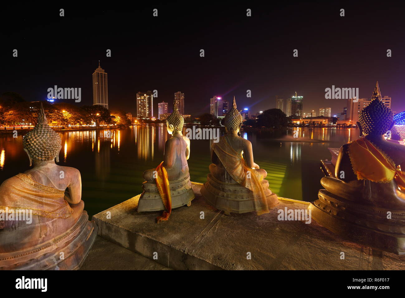 the skyline of colombo at night Stock Photo - Alamy