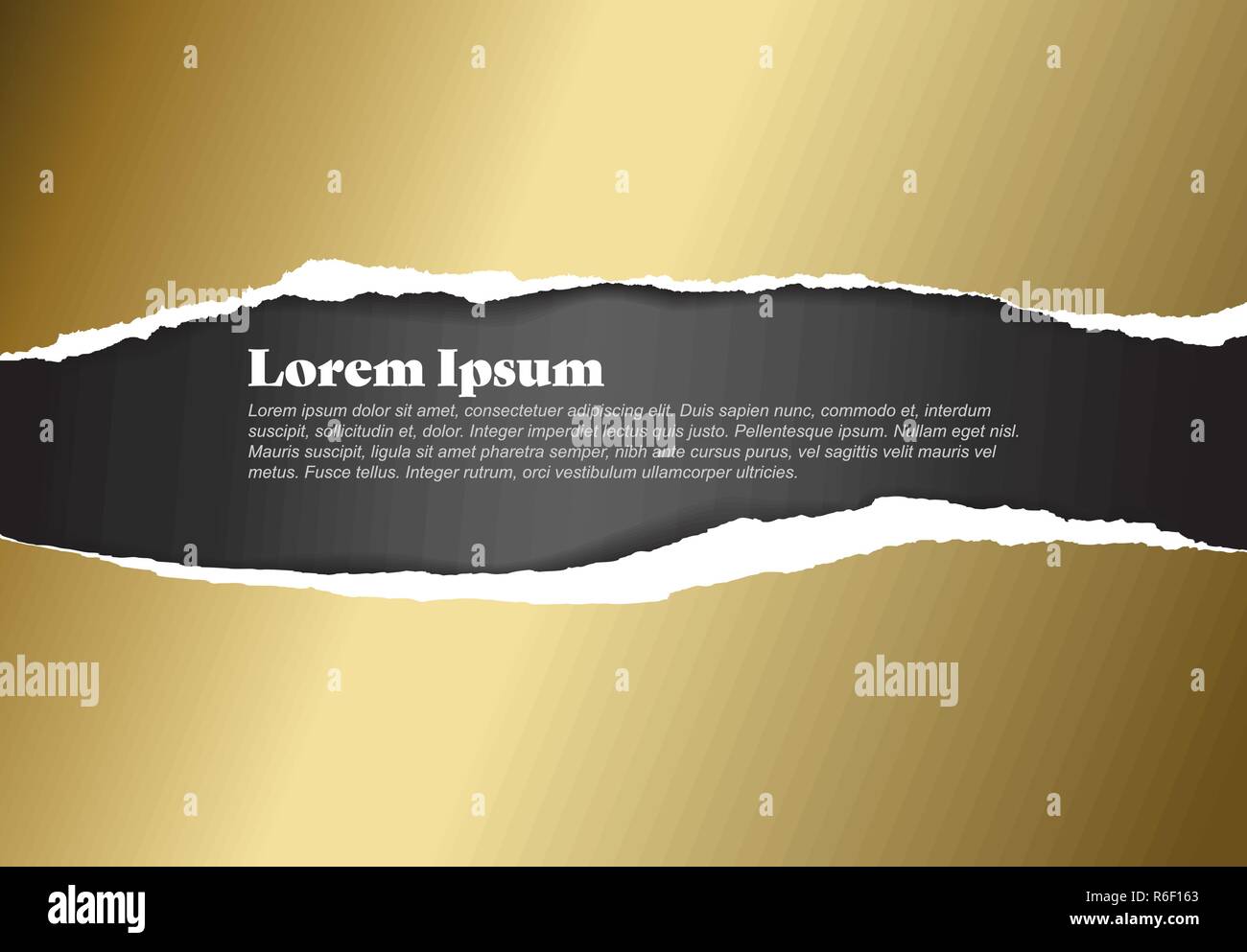 Vector ripped golden paper - abstract background template with place ...