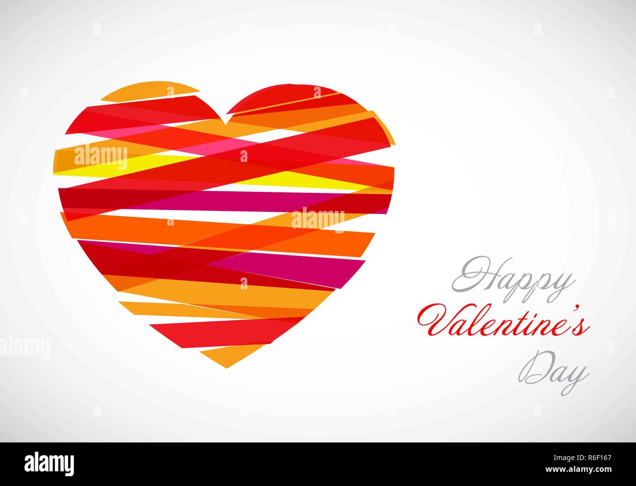 Vector valentine card template with modern heart illustration made from ...