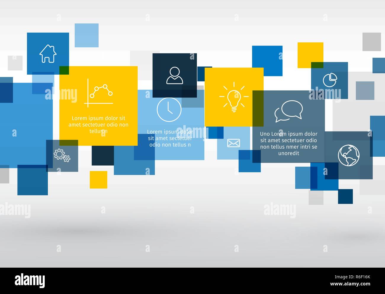 Vector diagram with various descriptive squares - infographic template ...