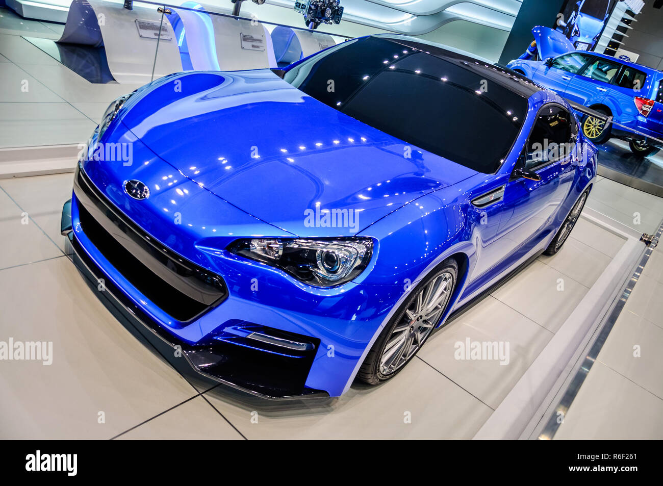 MOSCOW, RUSSIA - AUG 2012: SUBARU BRZ presented as world premiere at ...