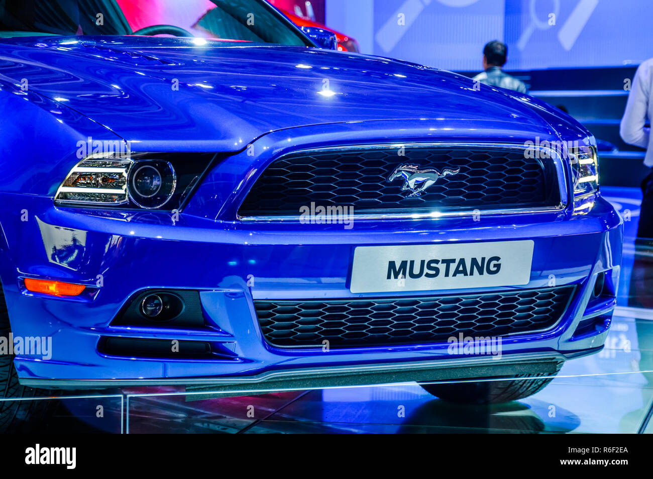 MOSCOW, RUSSIA - AUG 2012: FORD MUSTANG 5TH GENERATION presented as ...
