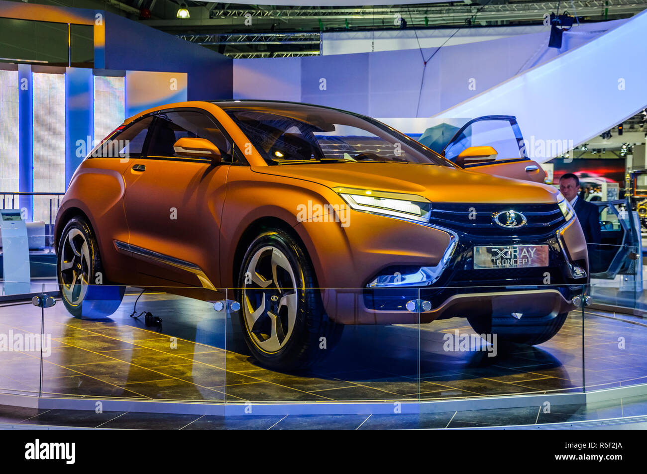 MOSCOW, RUSSIA - AUG 2012: LADA XRAY CONCEPT presented as world premiere at the 16th MIAS ...