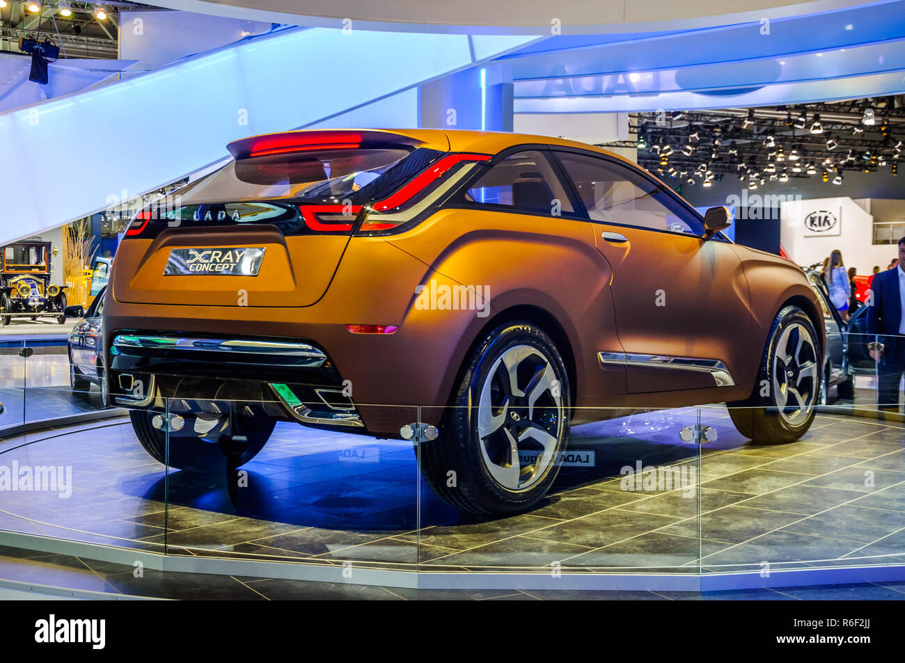 MOSCOW, RUSSIA - AUG 2012: LADA XRAY CONCEPT presented as world premiere at the 16th MIAS ...