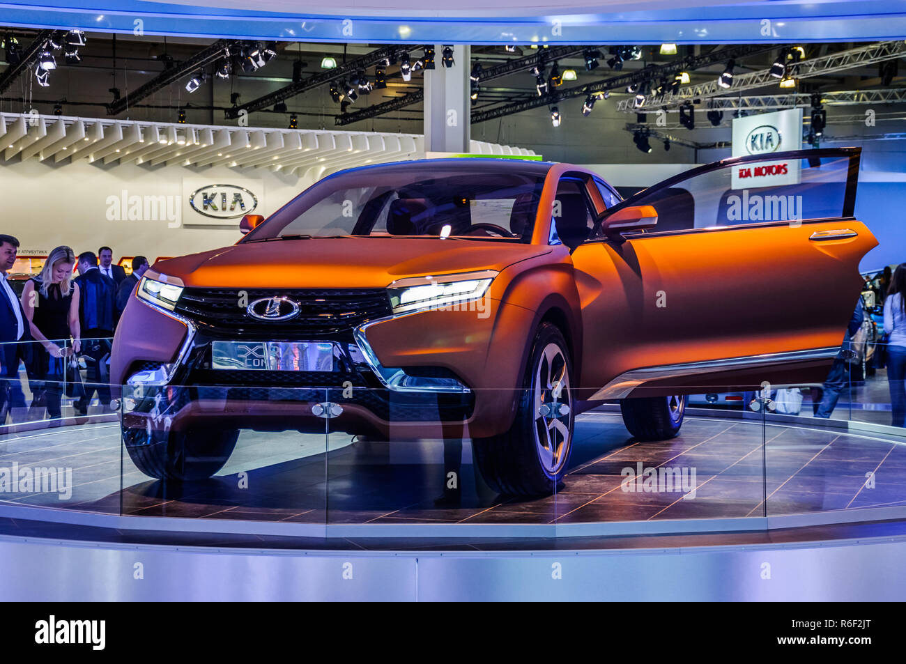 MOSCOW, RUSSIA - AUG 2012: LADA XRAY CONCEPT presented as world premiere at the 16th MIAS ...