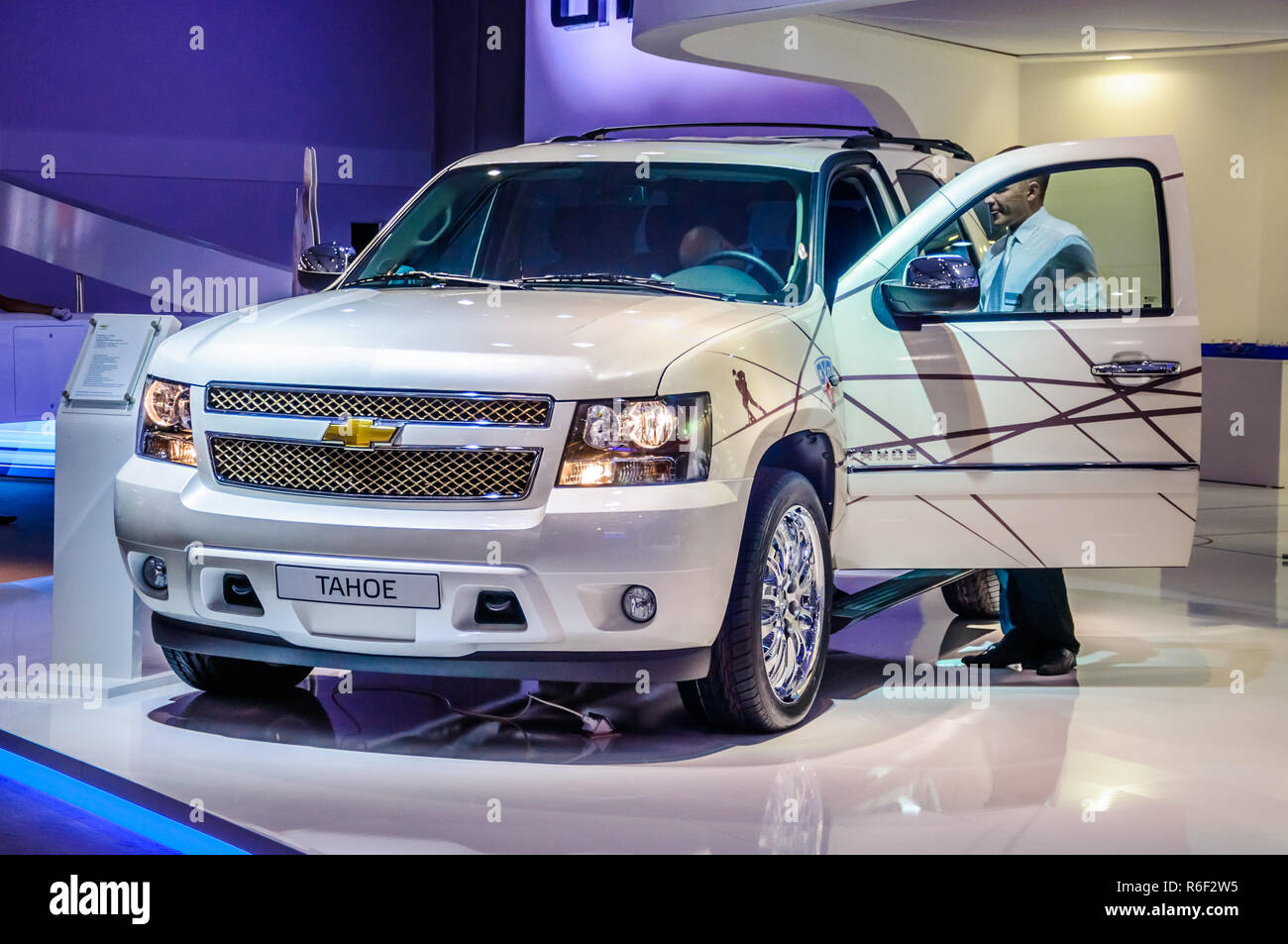 MOSCOW, RUSSIA - AUG 2012: CHEVROLET TAHOE GMT900 presented as world ...