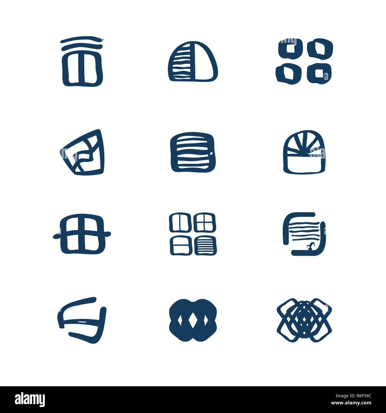 Windows logo design set emblem symbol element vector icons Stock Vector ...