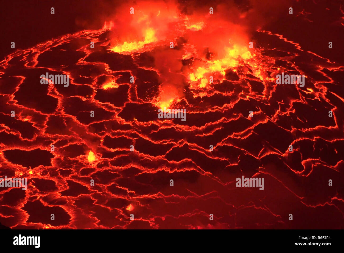 Mouth of the volcano with magma. Molten magma in the muzzle Stock Photo ...