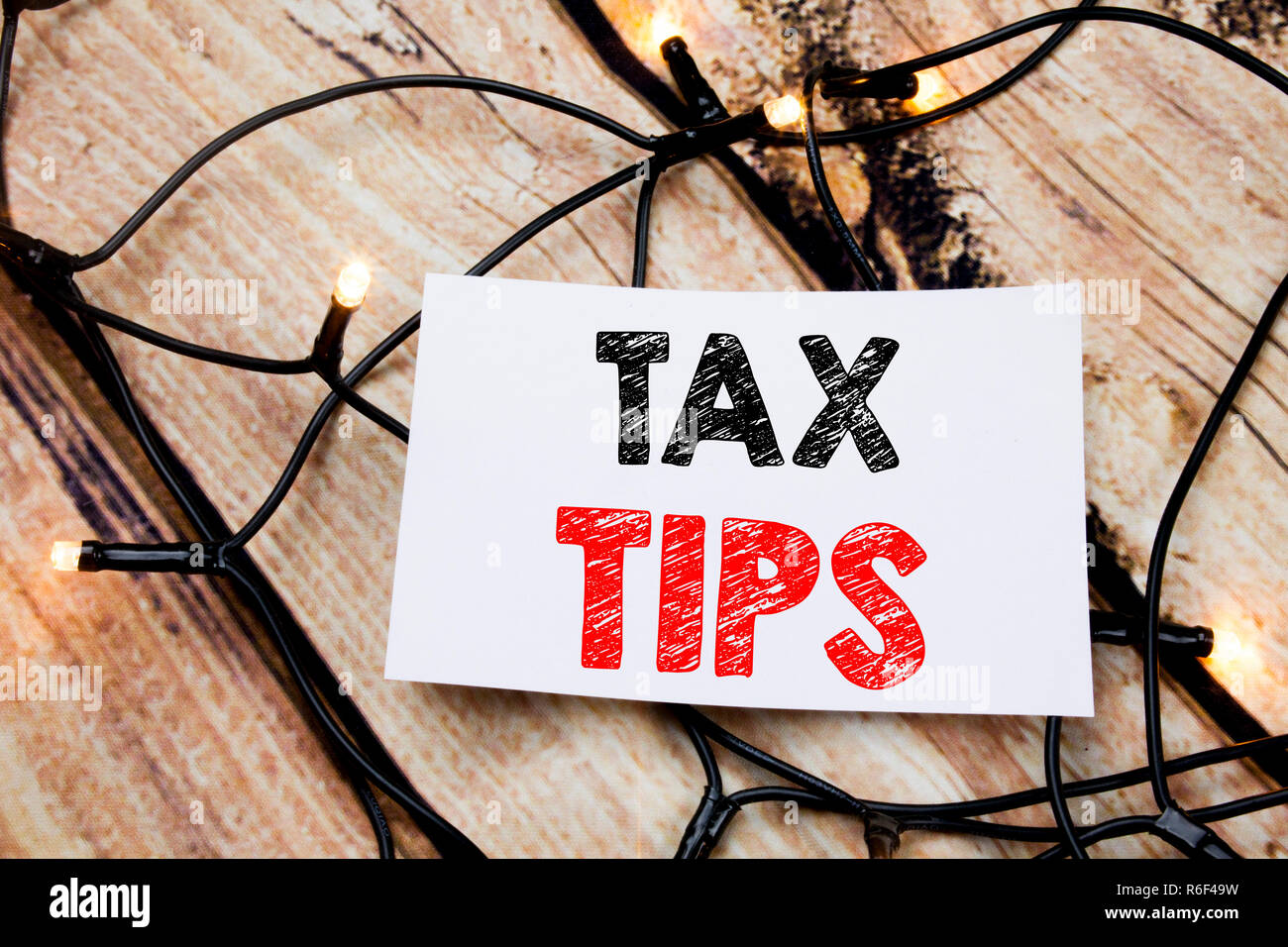 Handwritten text caption showing Tax Tips. Business concept writing for ...