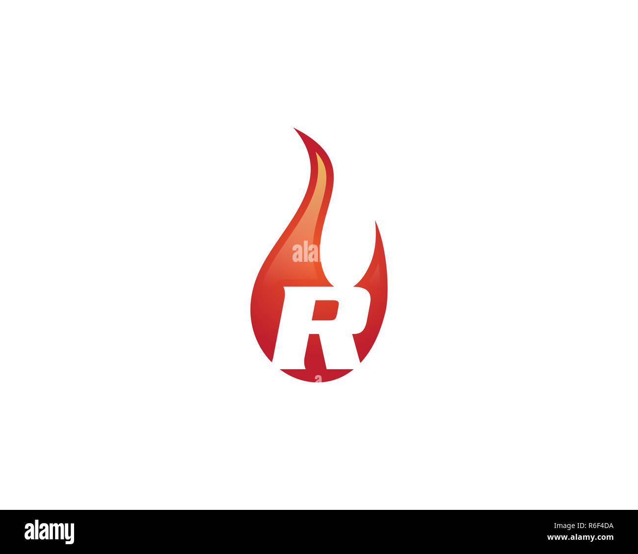 r letter flame logo Stock Photo - Alamy