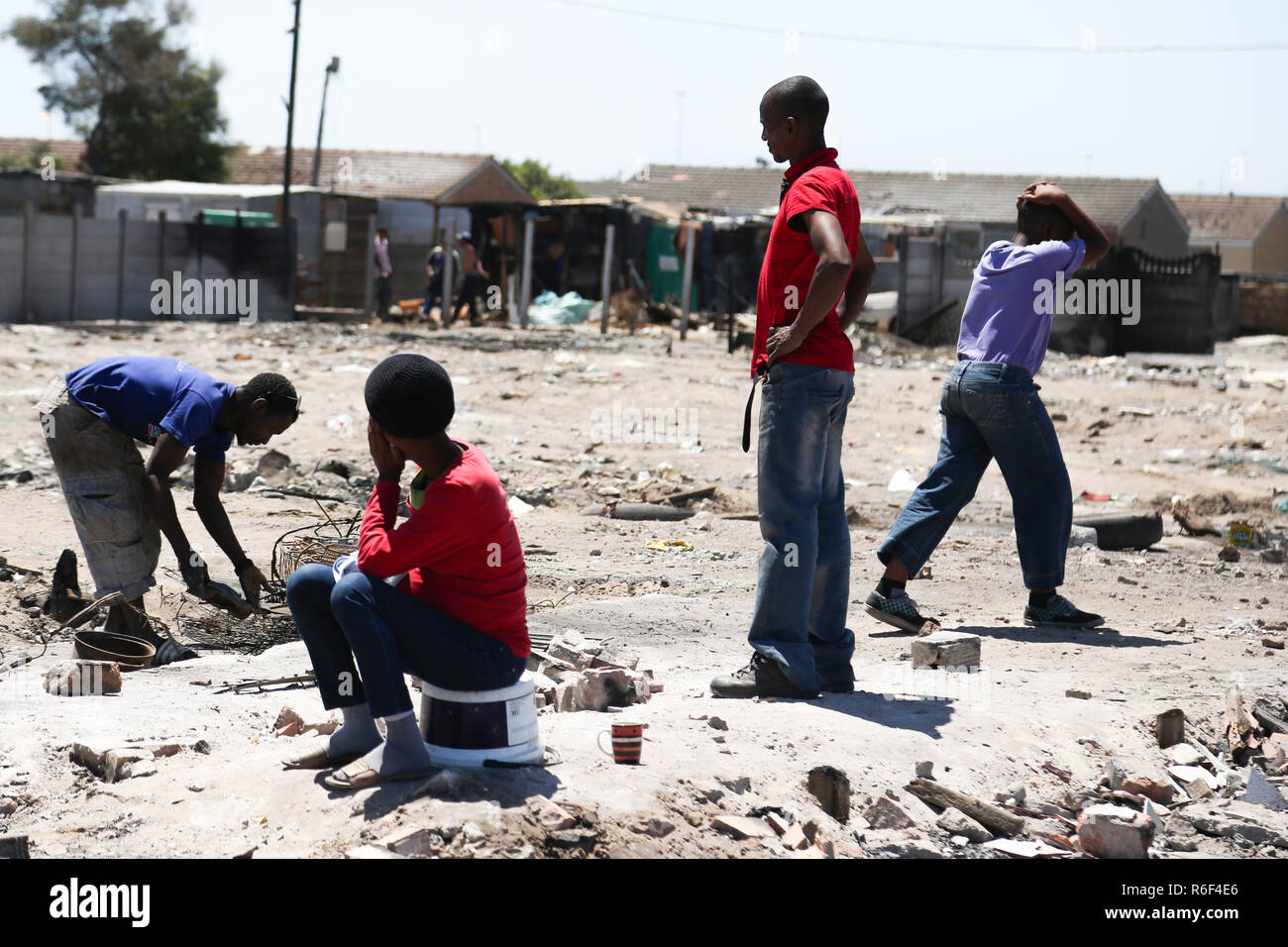 Cape Town South Africa 30th Dec 2013 Residents of informal settlement ...
