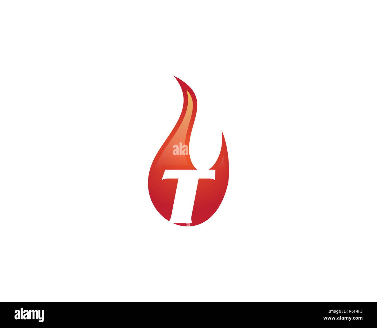 t letter flame logo Stock Photo - Alamy