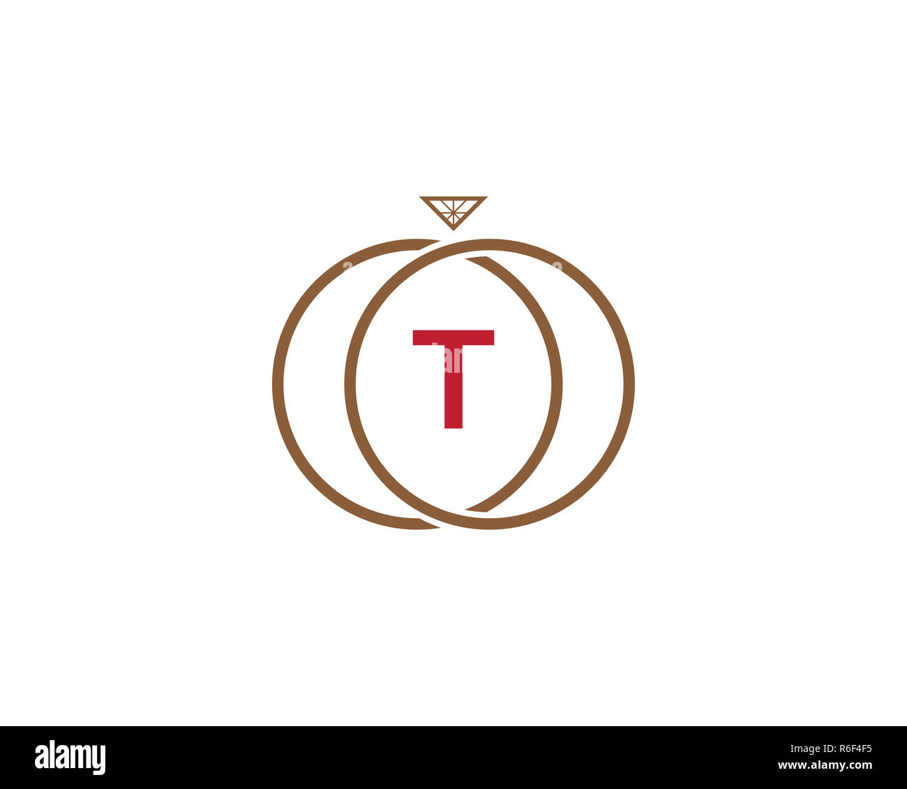 t letter ring diamond logo Stock Photo - Alamy