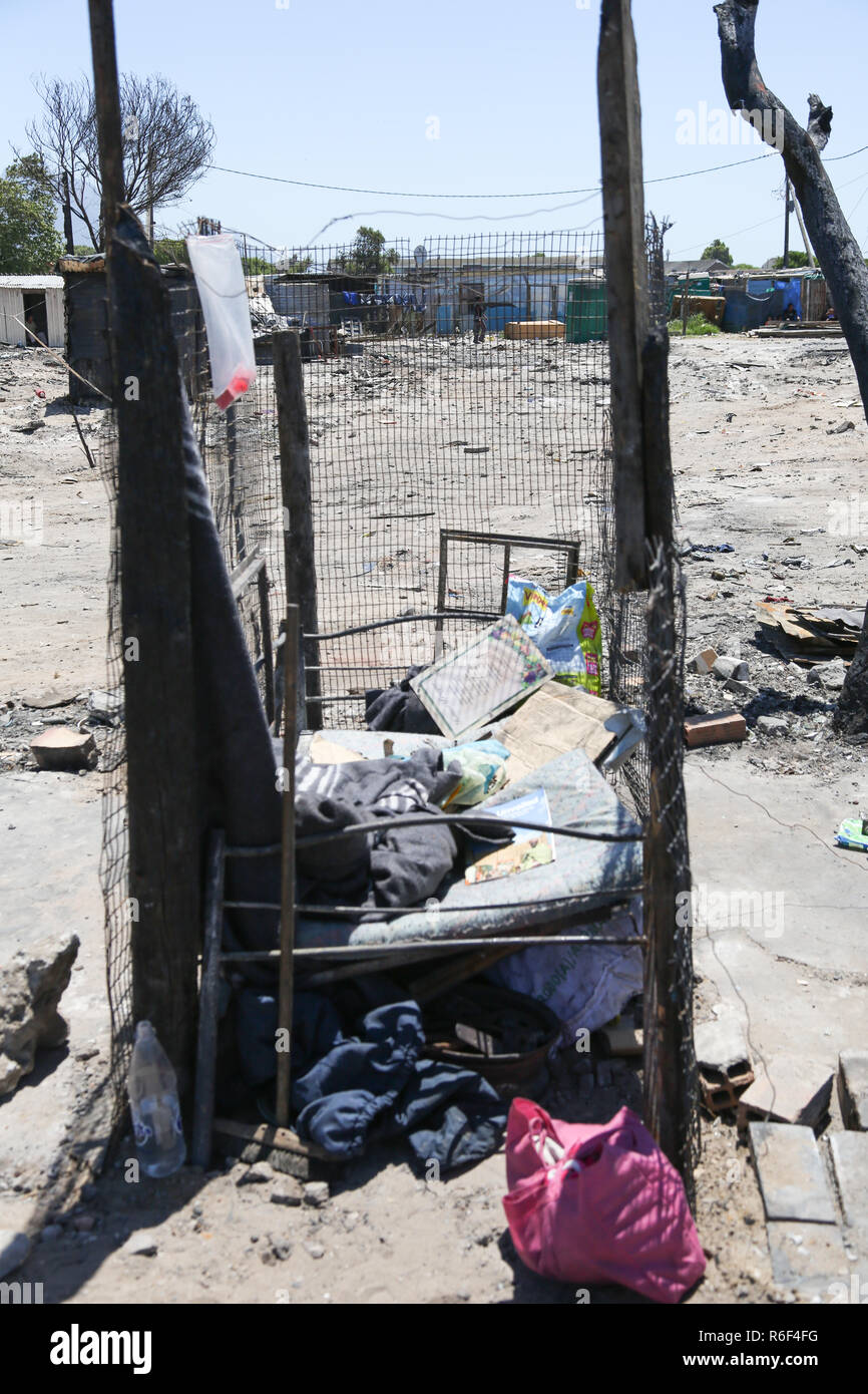 Cape Town South Africa 30th Dec 2013 A make shift bed in a informal ...