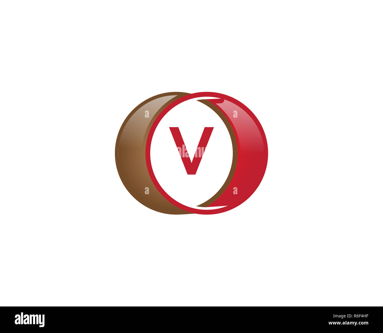 v letter circle logo Stock Photo - Alamy